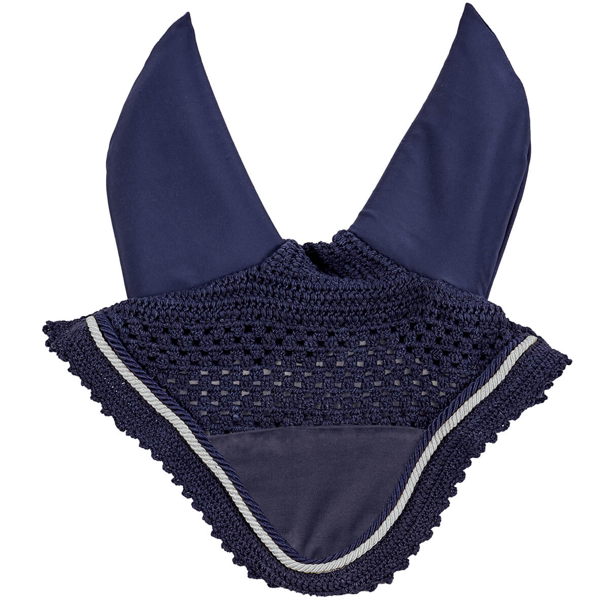 Altitude Solid Soundless Ear Bonnet - Navy/Silver – Ovation Riding